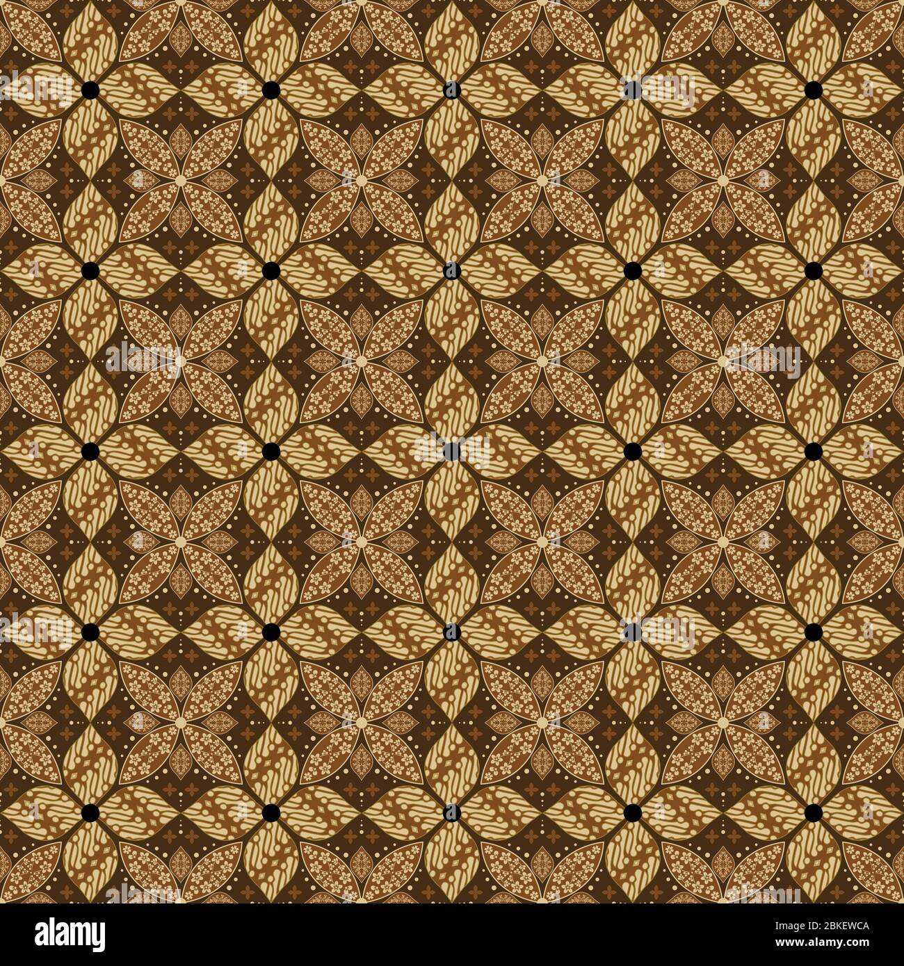 Vintage Java batik pattern seamless texture with modern golden brown ...