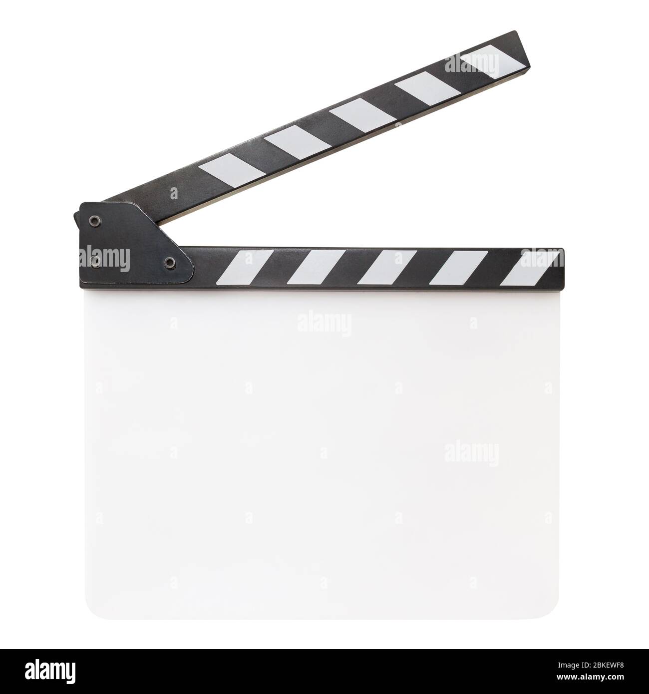 White clapper board isolated on white background Stock Photo - Alamy