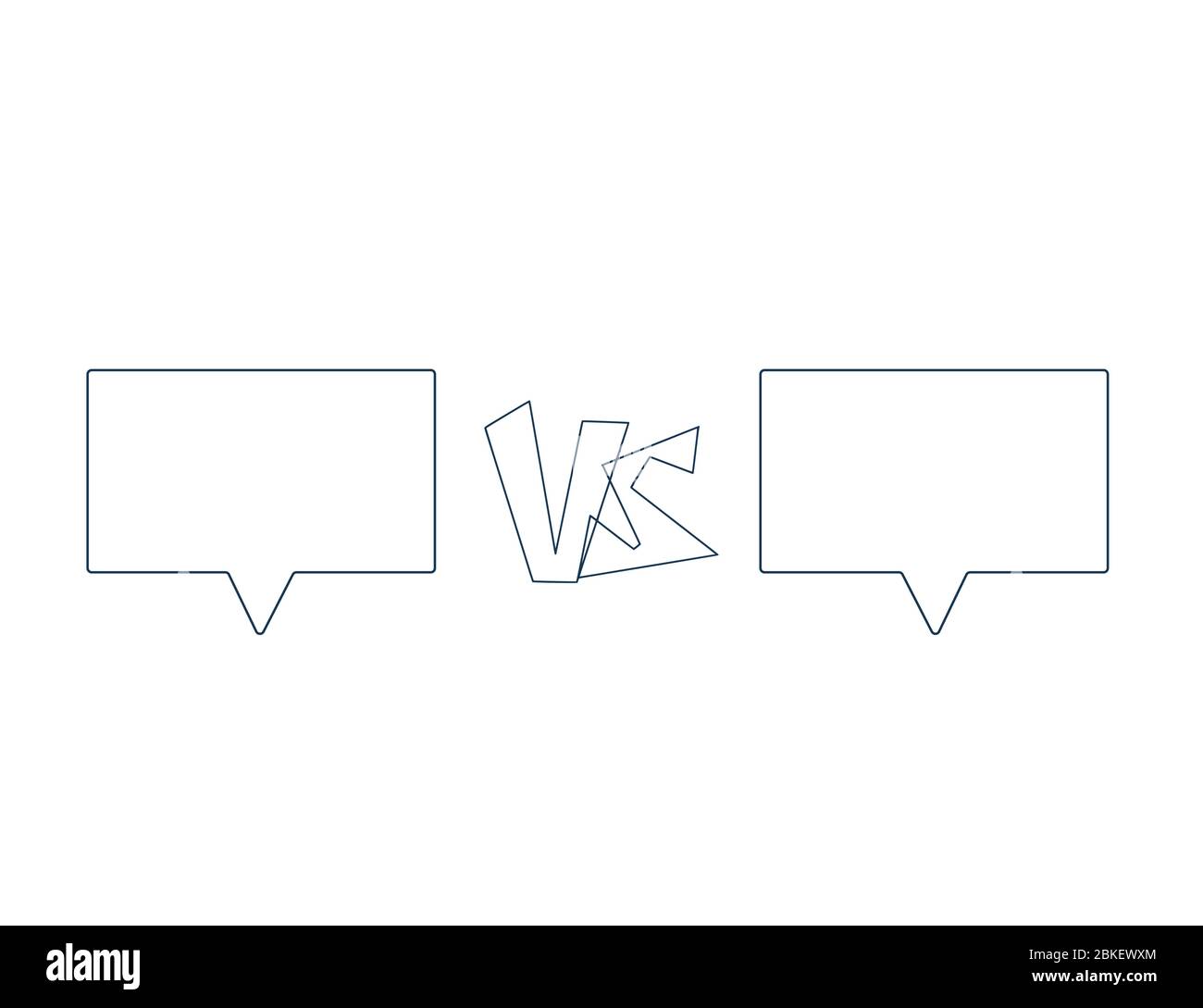 Versus sign with speech bubbles with copy space. VS screen. Decorative ...