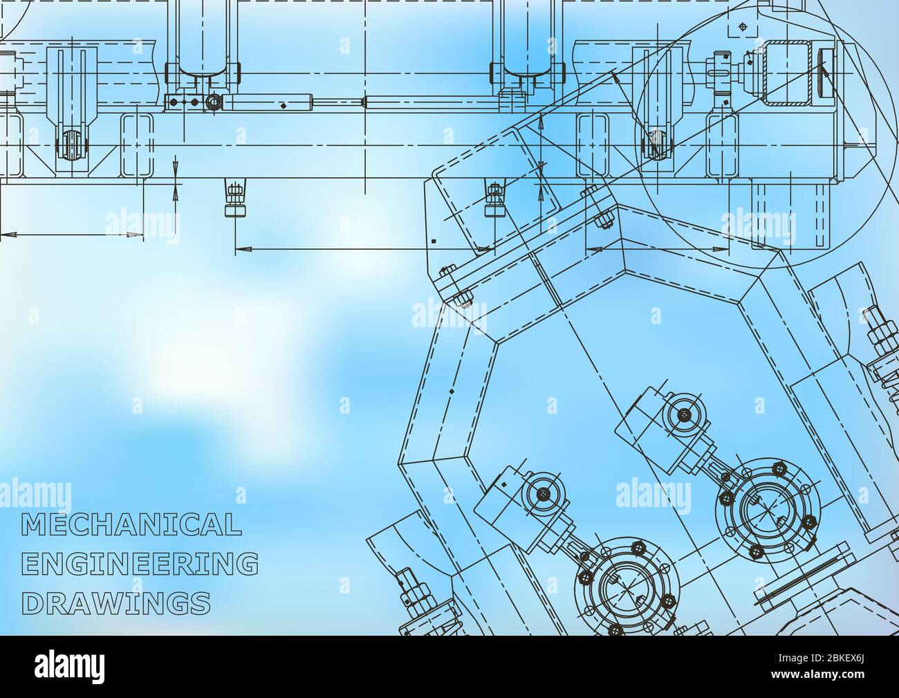Computer and drawing blueprints Stock Vector Images - Alamy