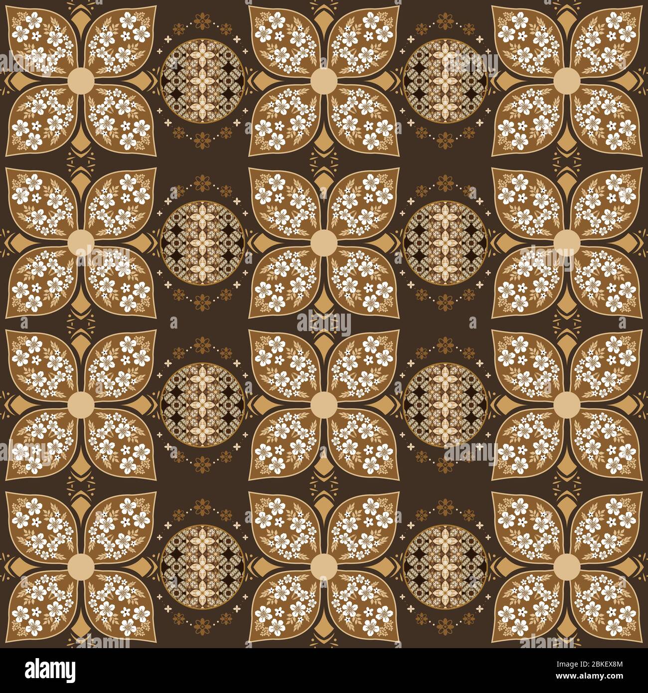 Elegance Javanese traditional batik with modern cute motif and brown ...