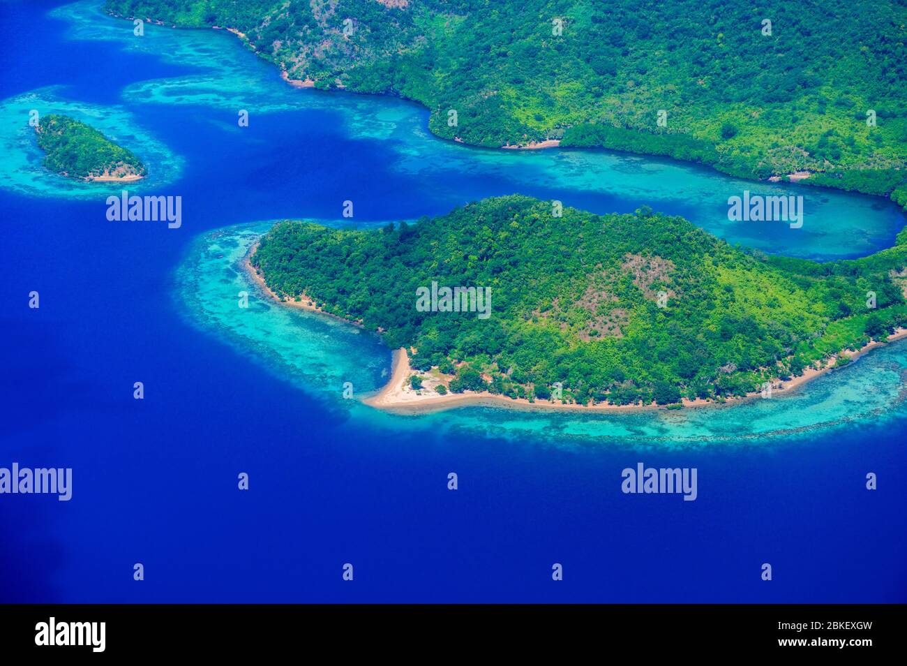 Aerial view of the paradise coast of Busuanga island with beautiful ...