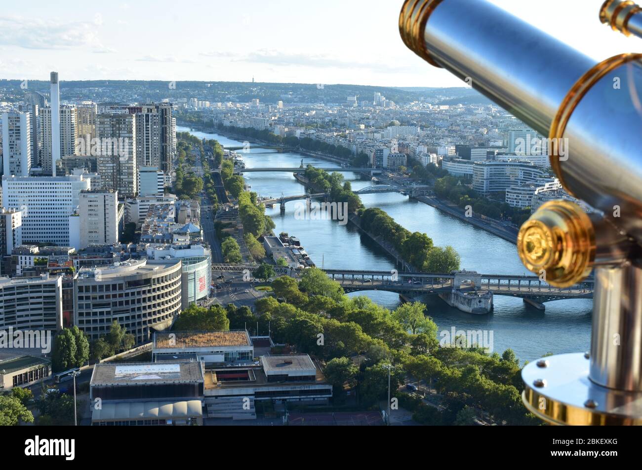 Parisian cityscape from the Tour Eiffel or Eiffel Tower viewpoint with ...
