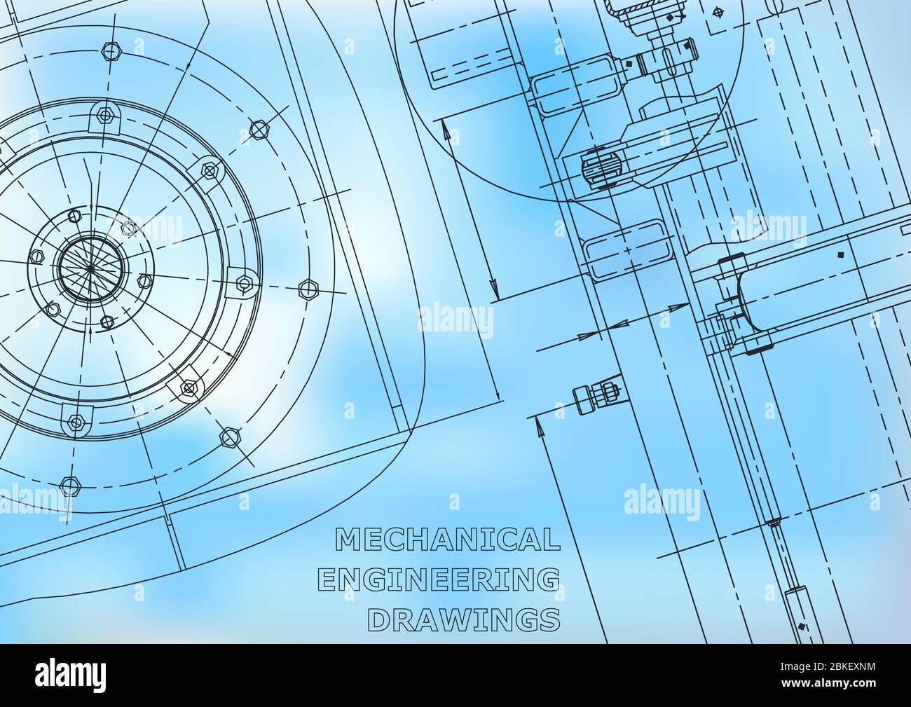 Blueprint, Sketch. Vector engineering illustration Cover flyer Blue ...