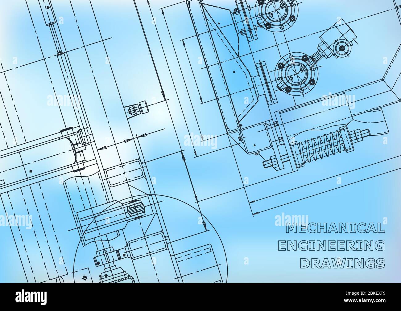 Blueprint. Vector engineering drawings. Mechanical instrument making ...