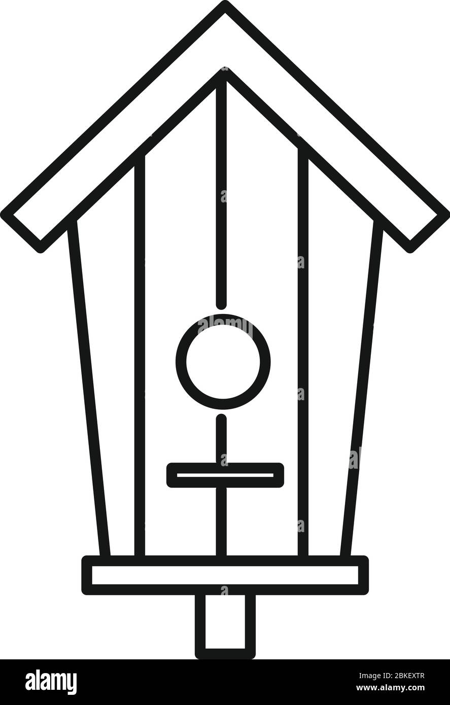 Tree trunk bird house icon. Outline tree trunk bird house vector icon ...