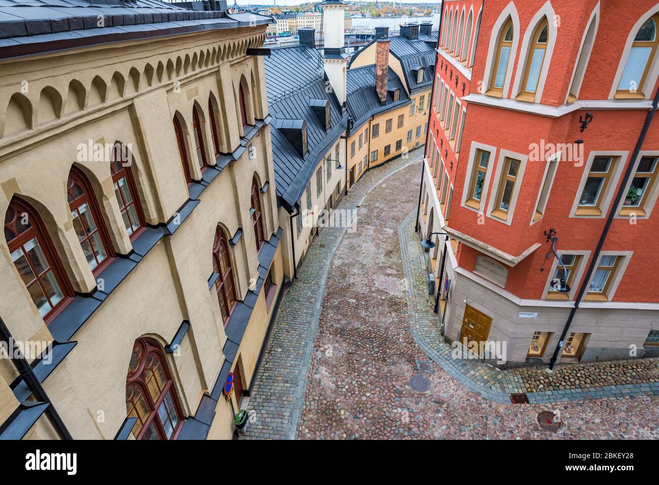 Typical street corner in Stockholm, Sweden. Bellmansgatan and ...