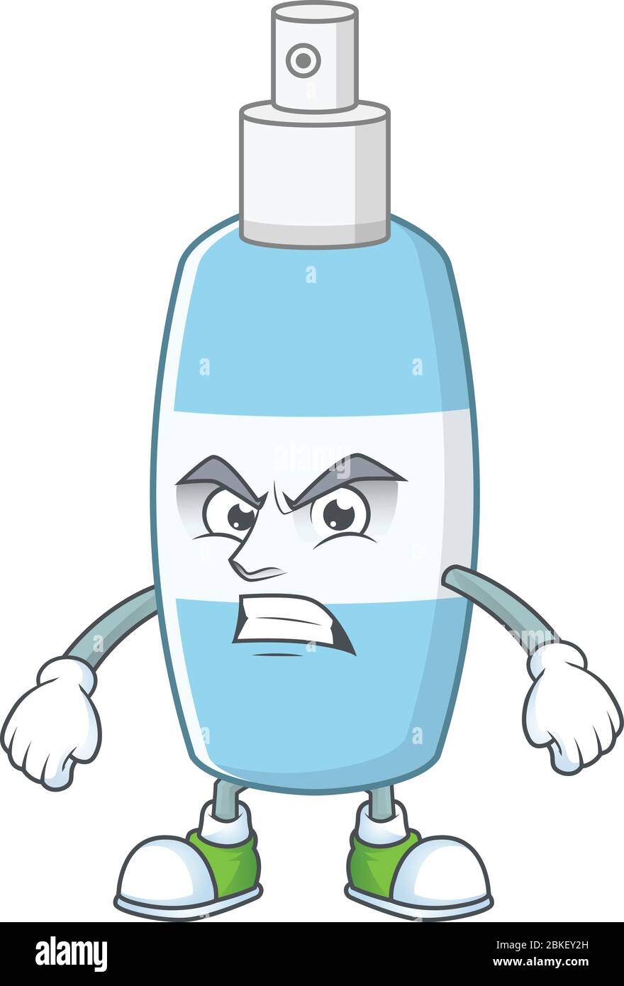 Mascot design style of spray hand sanitizer with angry face Stock ...