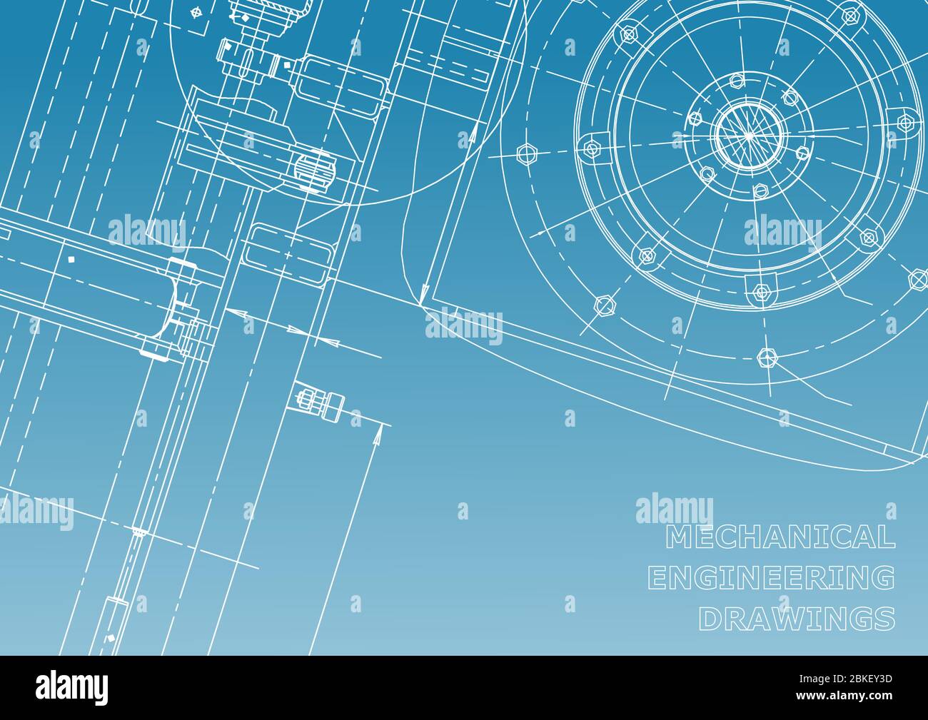 Blueprint. Vector engineering illustration. Blue and white Stock Vector ...