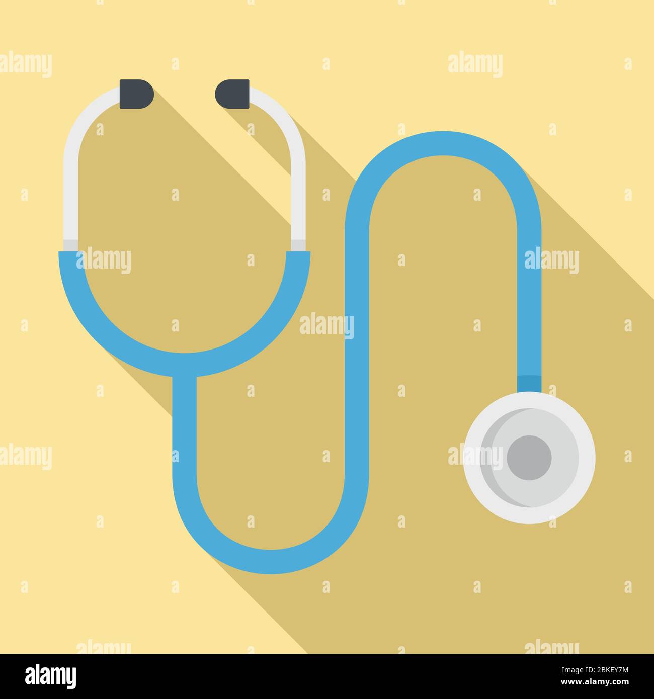 Medical stethoscope icon. Flat illustration of medical stethoscope ...