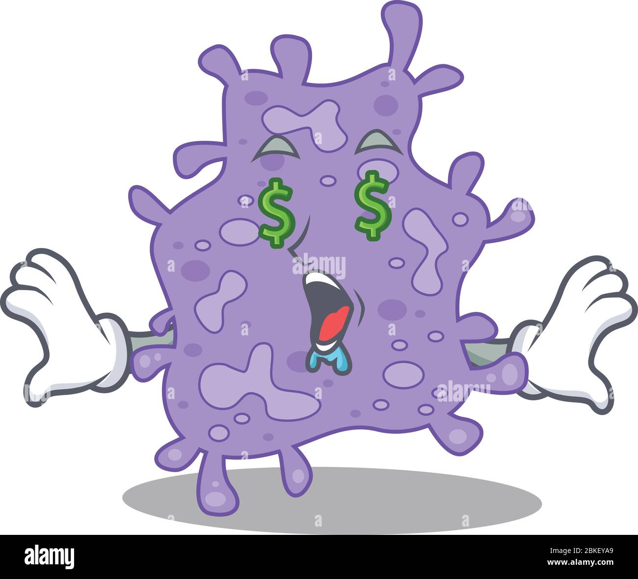 Rich cartoon character design of staphylococcus aureus with money eyes ...