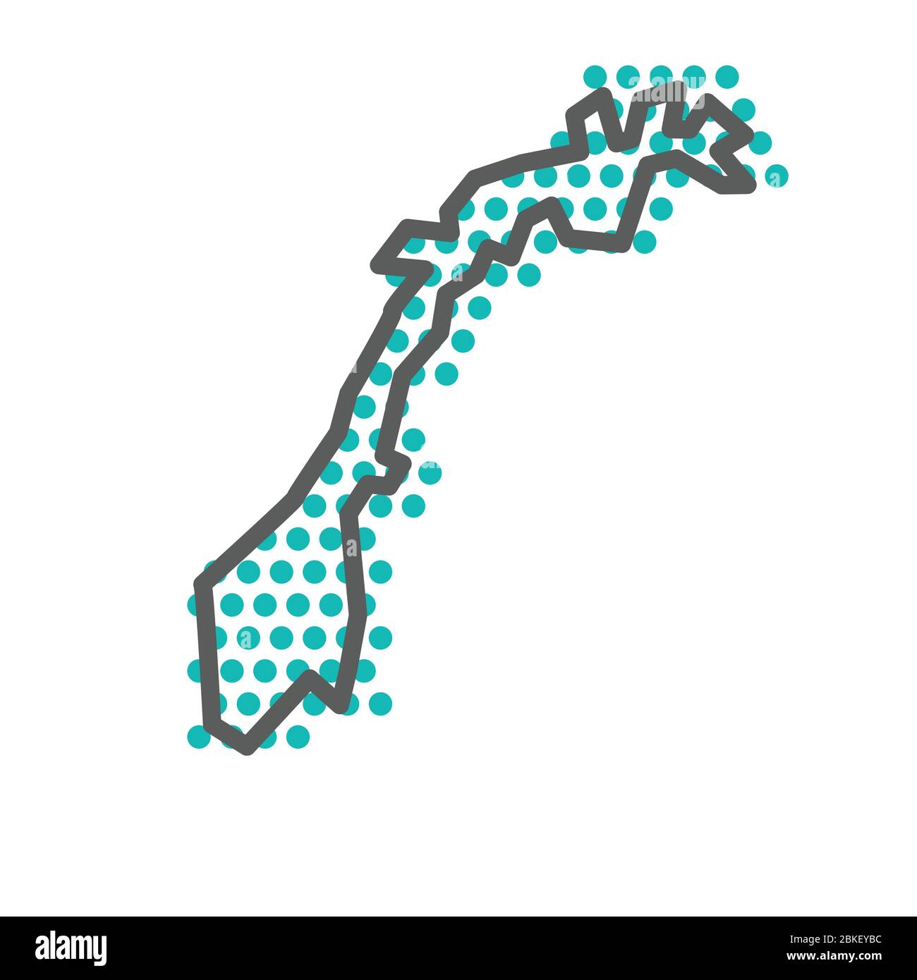 Norway simple outline map with green halftone dot pattern Stock Vector Image & Art - Alamy