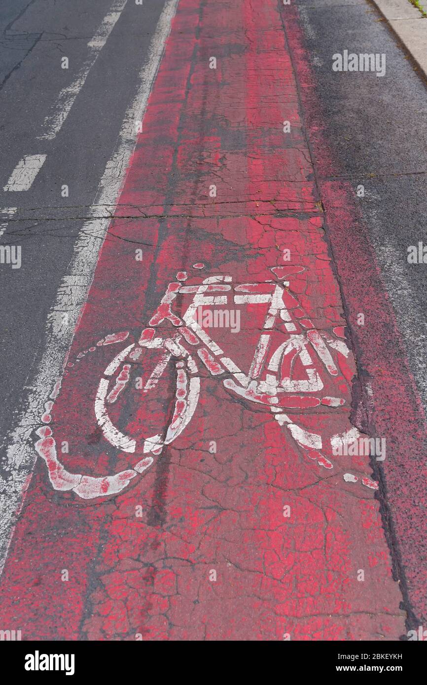 Old bike path in Berlin Stock Photo - Alamy