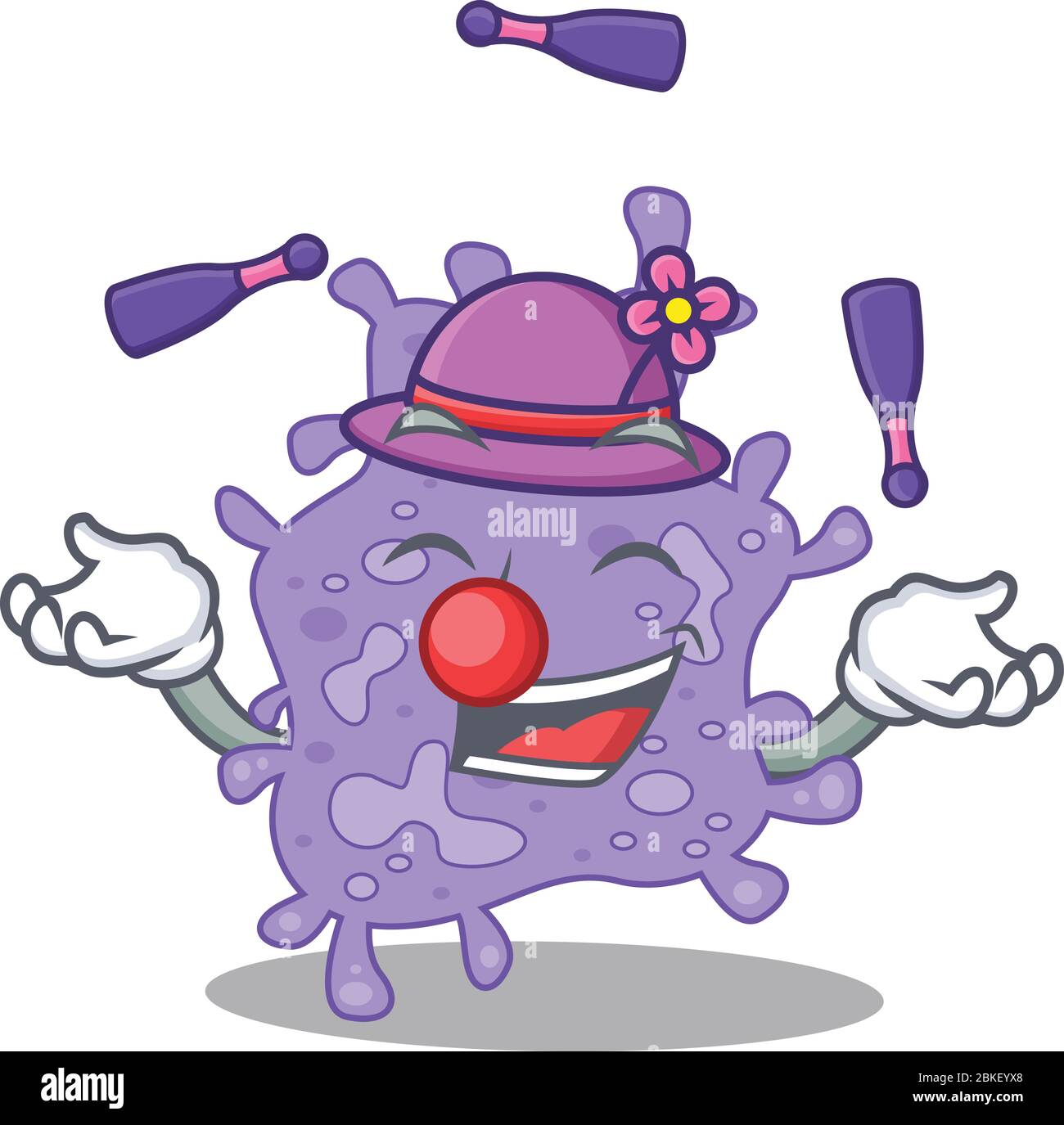 An attractive staphylococcus aureus cartoon design style playing ...