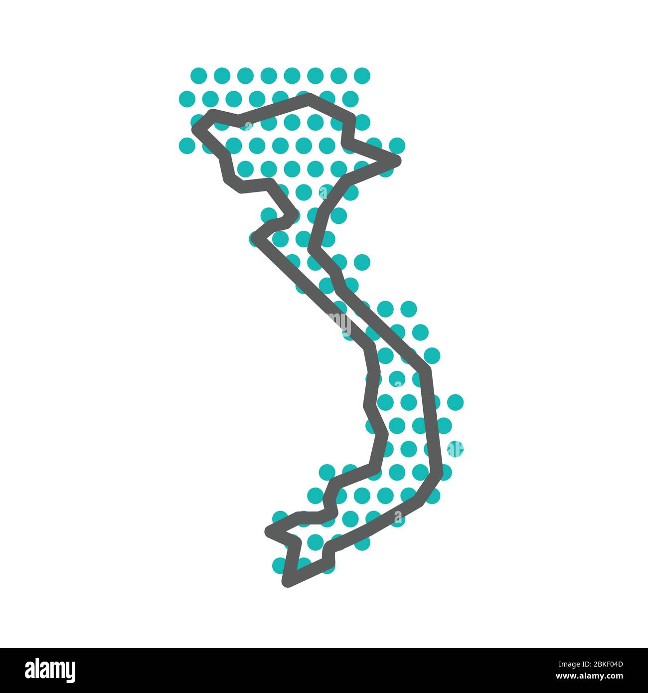 Vietnam simple outline map with green halftone dot pattern Stock Vector Image & Art - Alamy