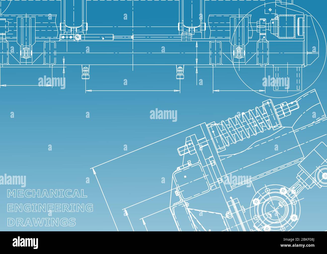Computer aided design systems. Technical illustration, background. Blue ...