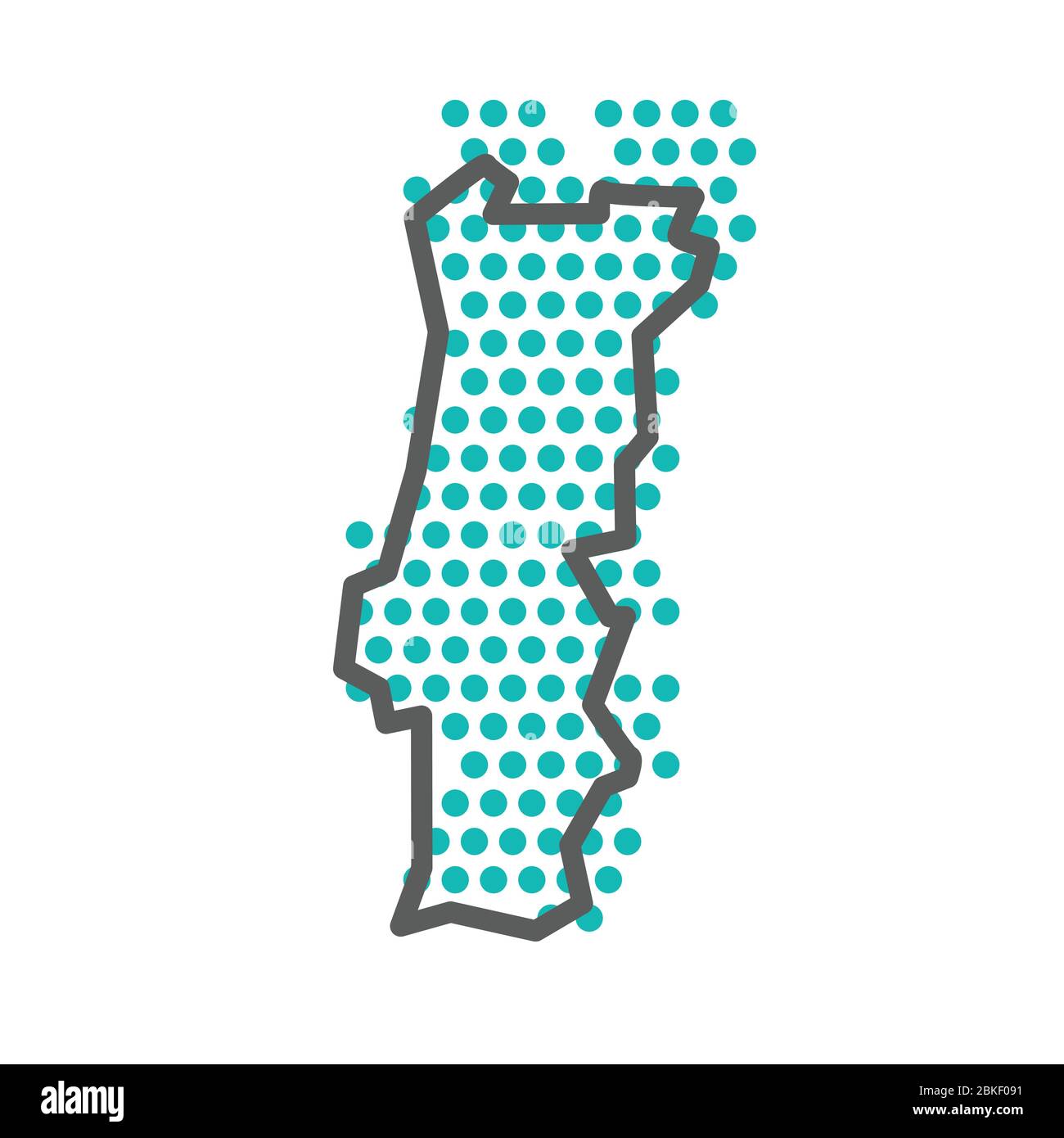 Portugal simple outline map with green halftone dot pattern Stock Vector Image & Art - Alamy