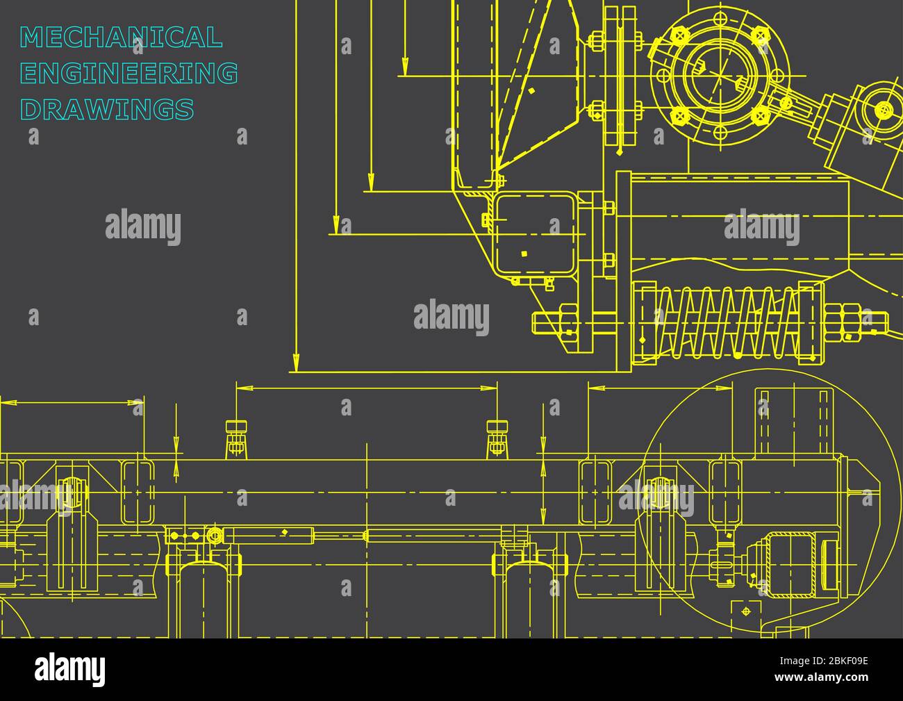 Computer aided design systems. Technical illustration. Gray Stock ...