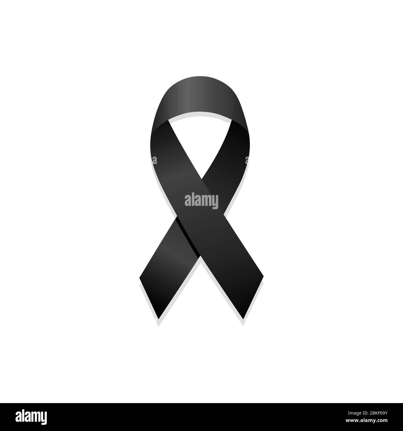 Black ribbon. Remembrance sign. Isolated vector illustration Stock ...