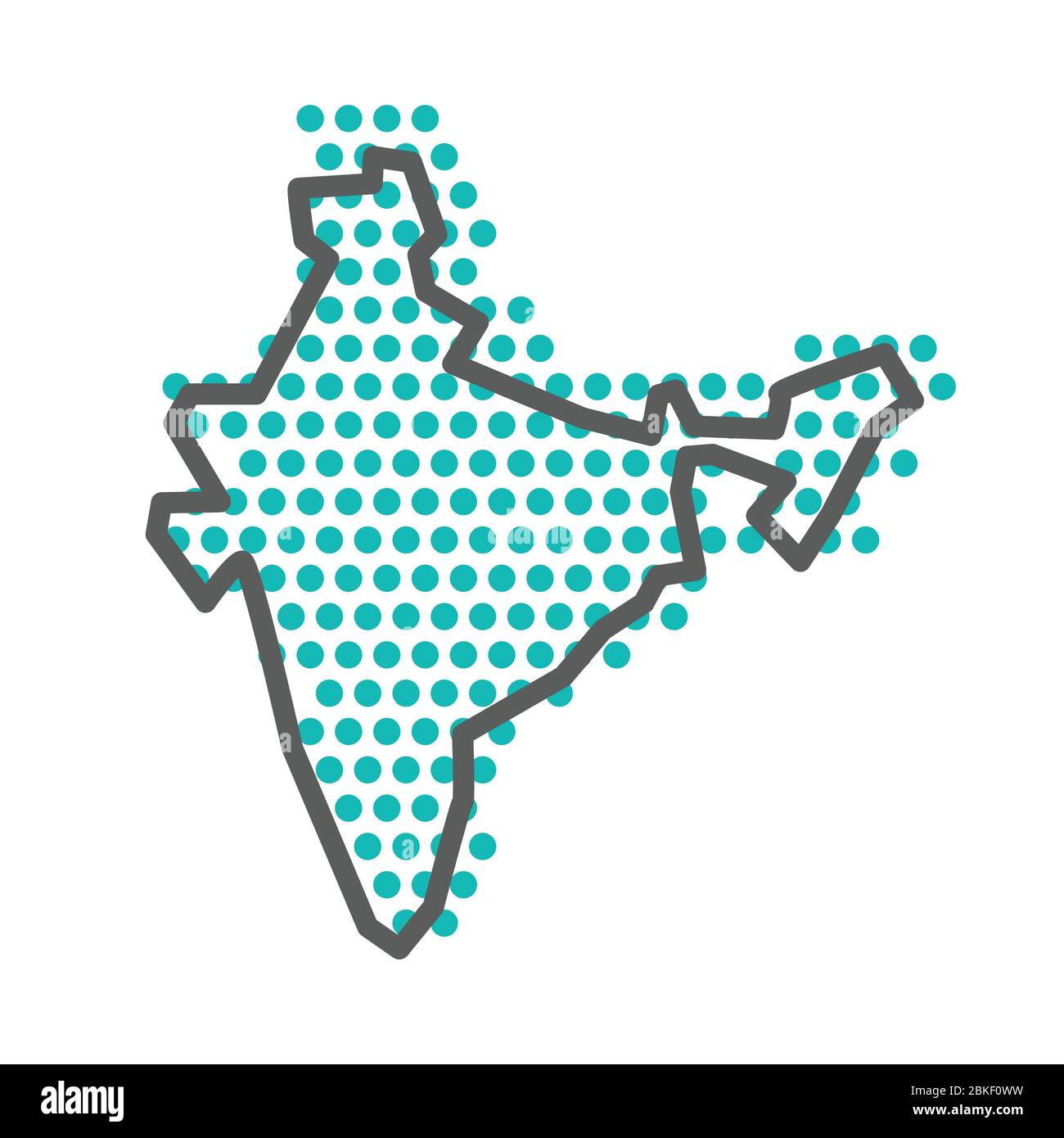 India simple outline map with green halftone dot pattern Stock Vector Image & Art - Alamy