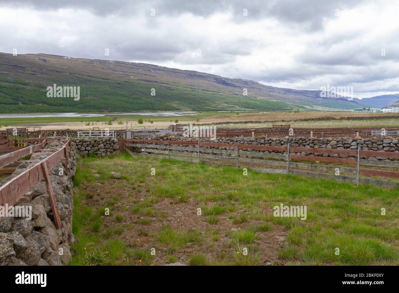 Stone sheep holding pens close to the Snæfellsstofa Visitor Center ...