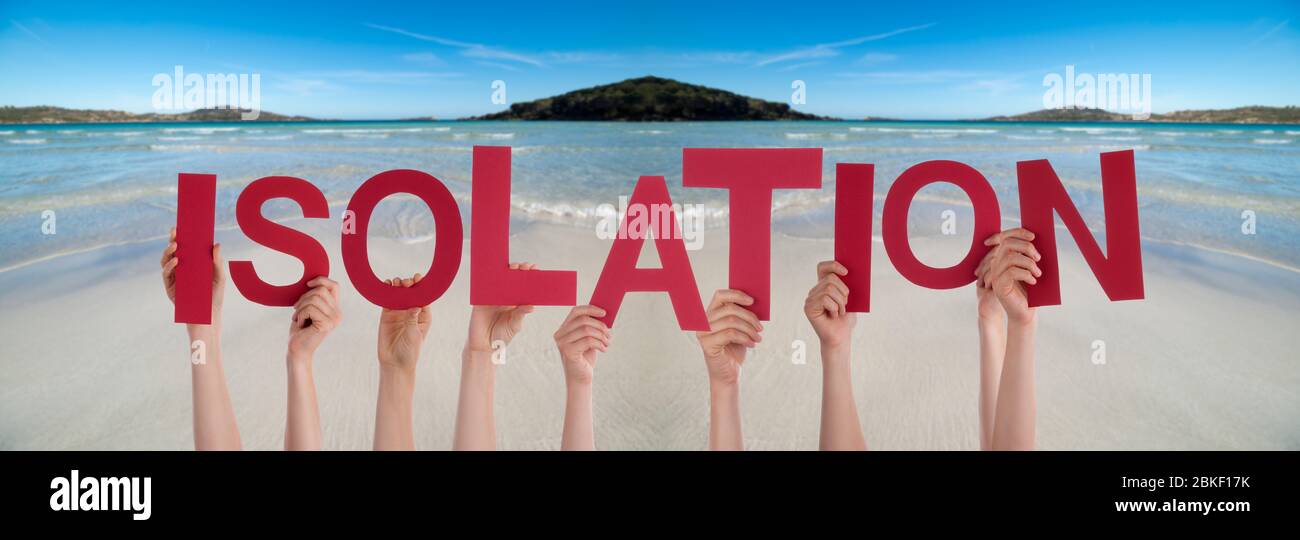People Hands Holding Word Isolation, Ocean Background Stock Photo - Alamy