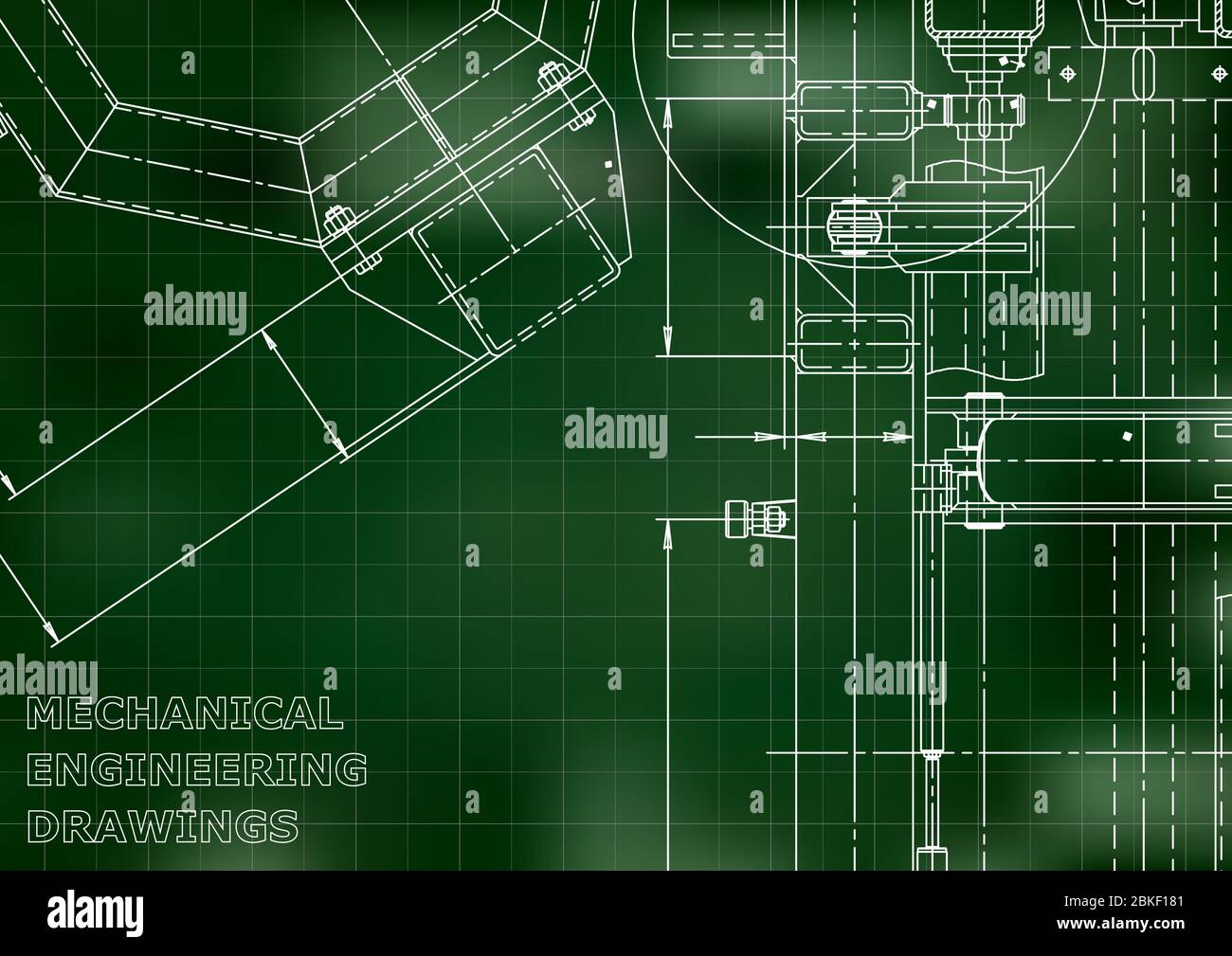 Vector engineering illustration. Mechanical engineering drawing ...