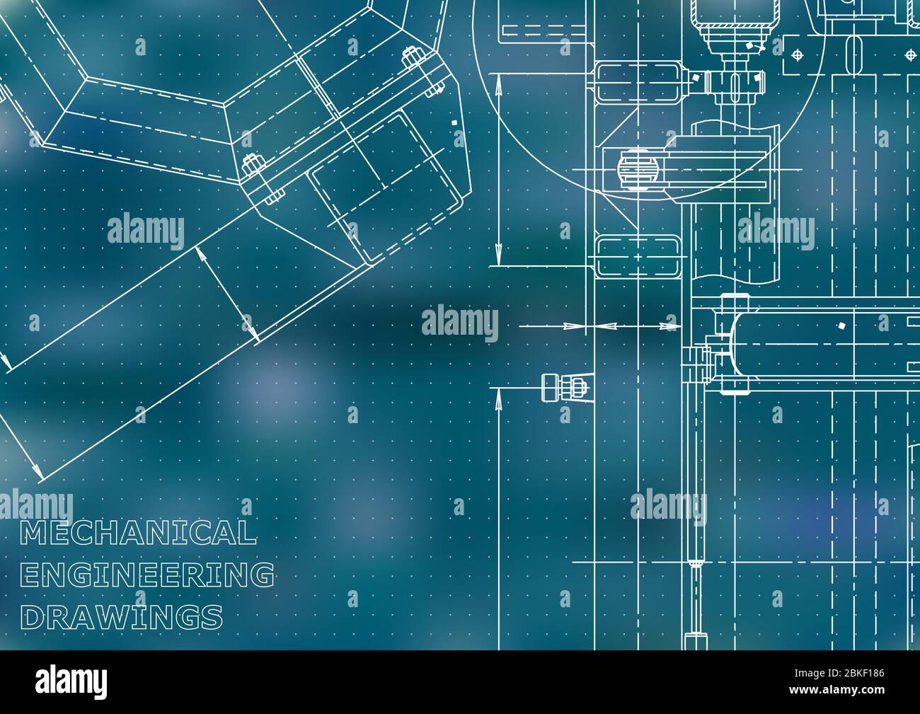 Vector engineering illustration. Mechanical engineering drawing ...
