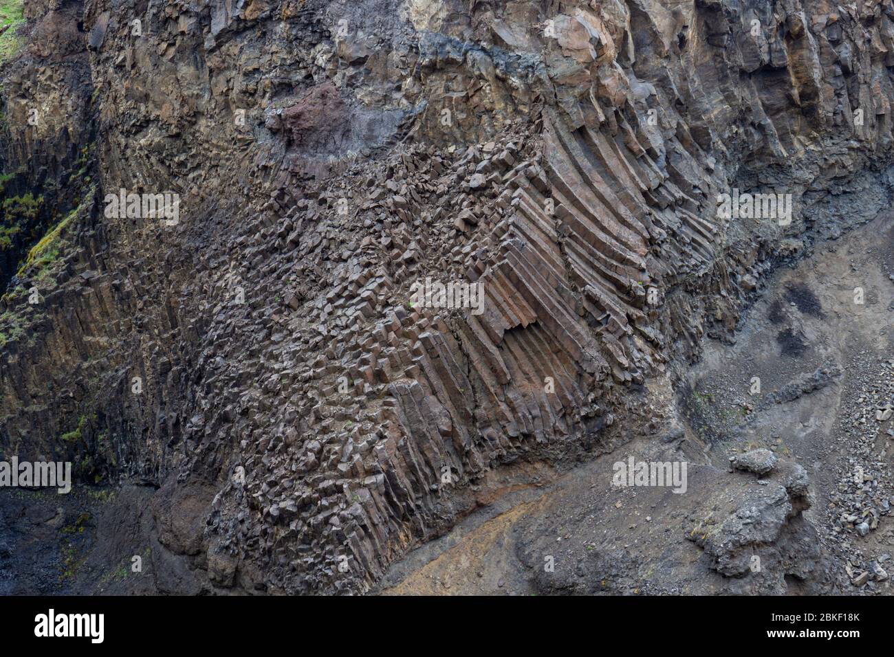 Detail of the massive basalt column geology of the stunning ...