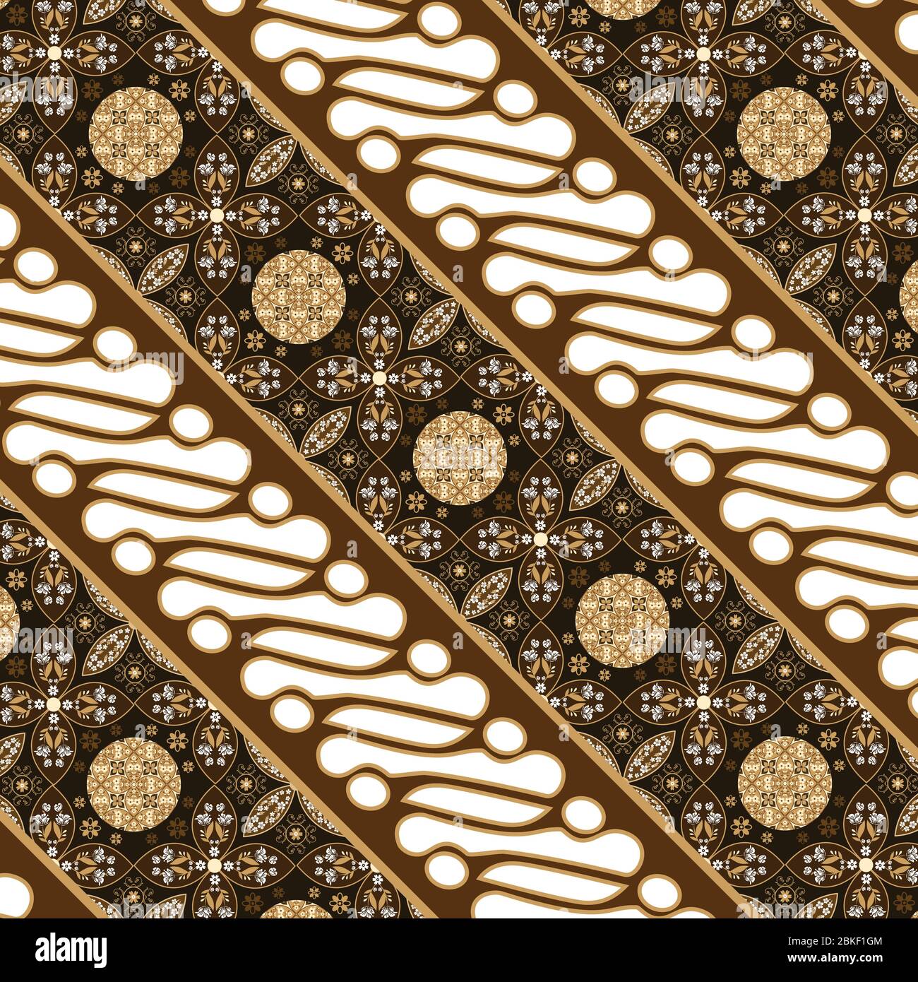 Unique style Indonesian batik with dark brown color modern concept ...