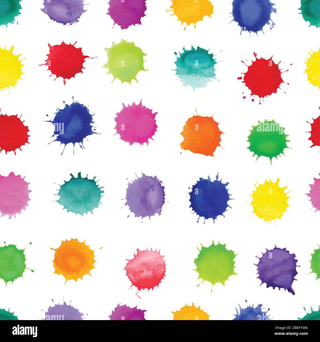 Colorful watercolor splashes isolated on white background Stock Vector ...