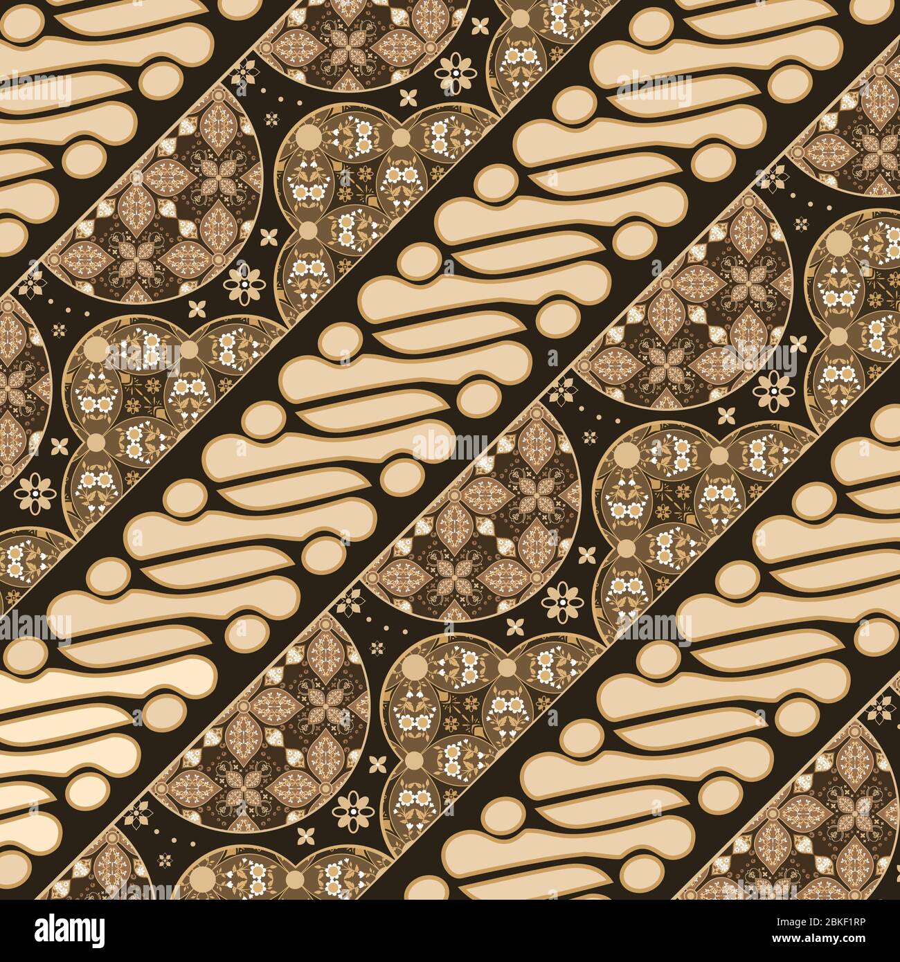 Modern motifs design for Java batik with seamless soft brown color ...