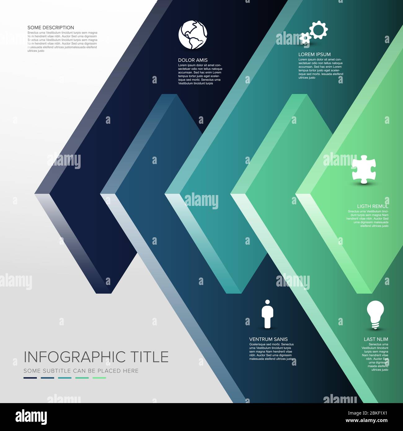 Vector Infographic vertical layers template with five level desks for ...