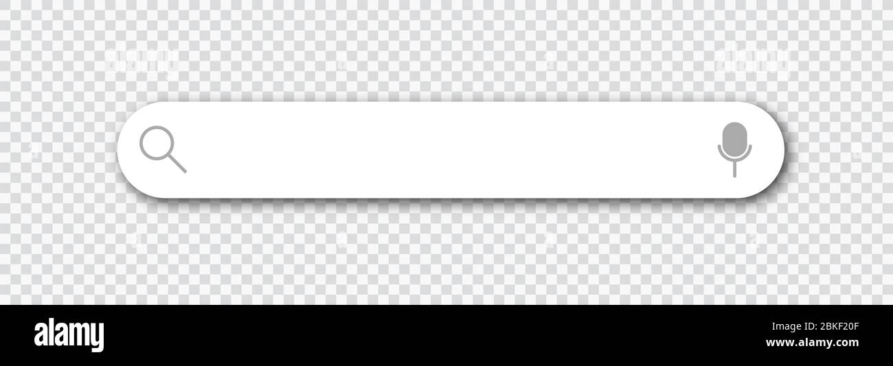 Search bar, search boxes with shadow on transparent background - stock ...