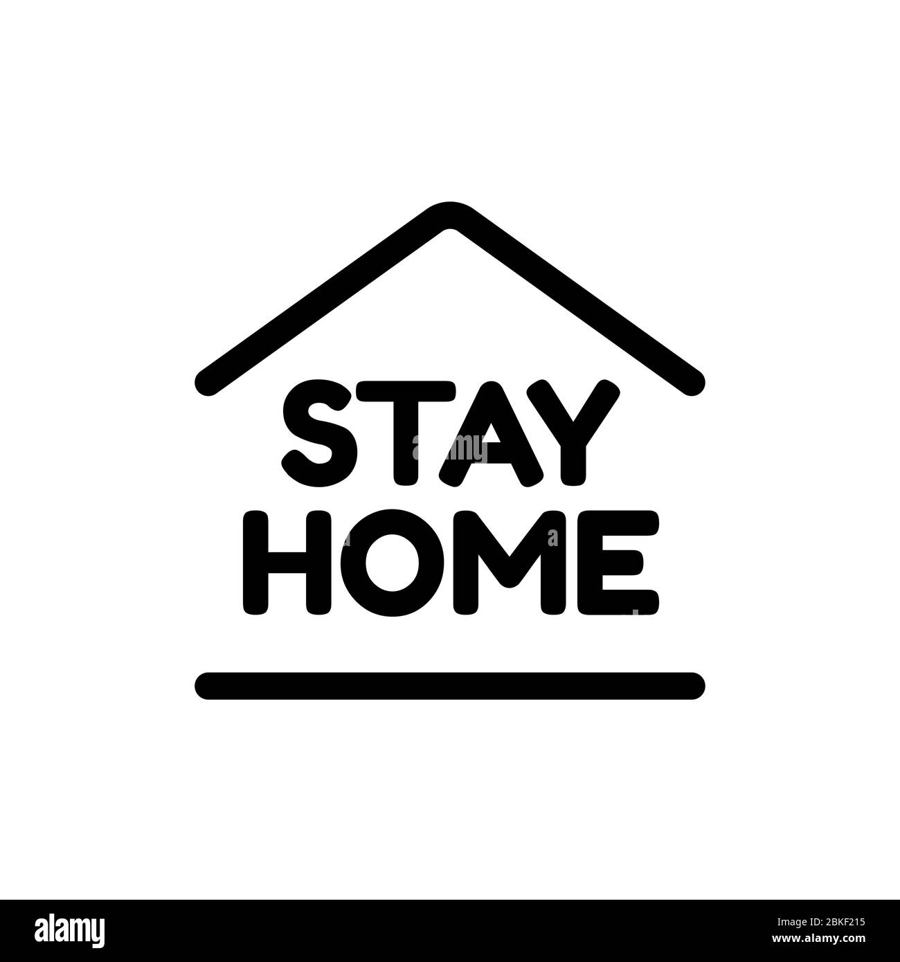Stay Home hand written brush typography phrase Stock Vector Image & Art ...