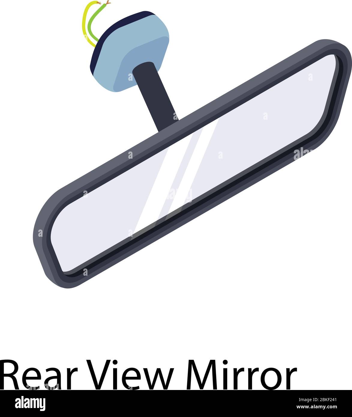 Rear view mirror icon. Isometric of rear view mirror vector icon for ...