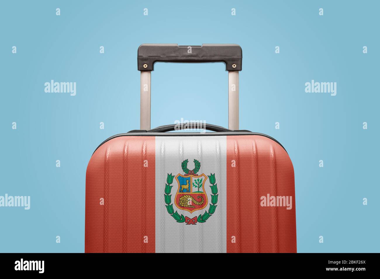 Suitcase with Peruvian flag design travel South America concept Stock ...
