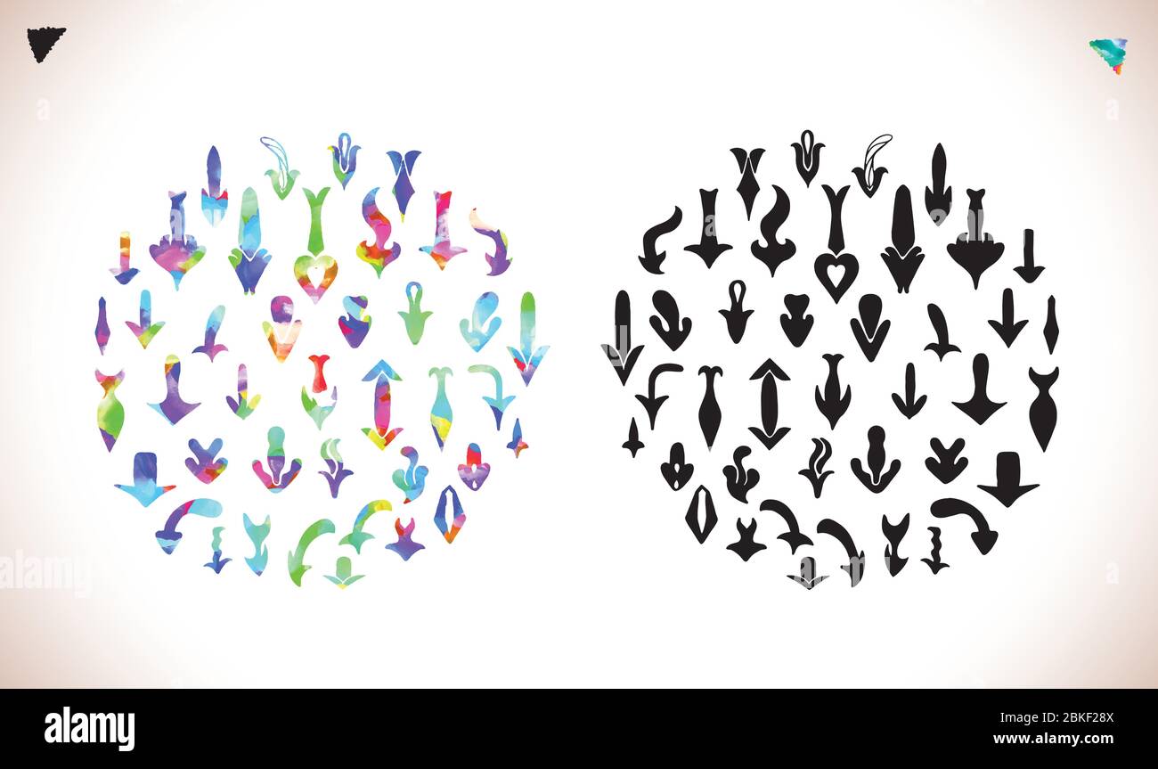 Arrow sign icon set. Vector art illustration Stock Vector Image & Art ...