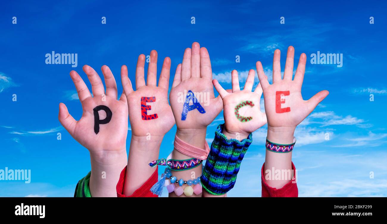Peace children hands hi-res stock photography and images - Alamy