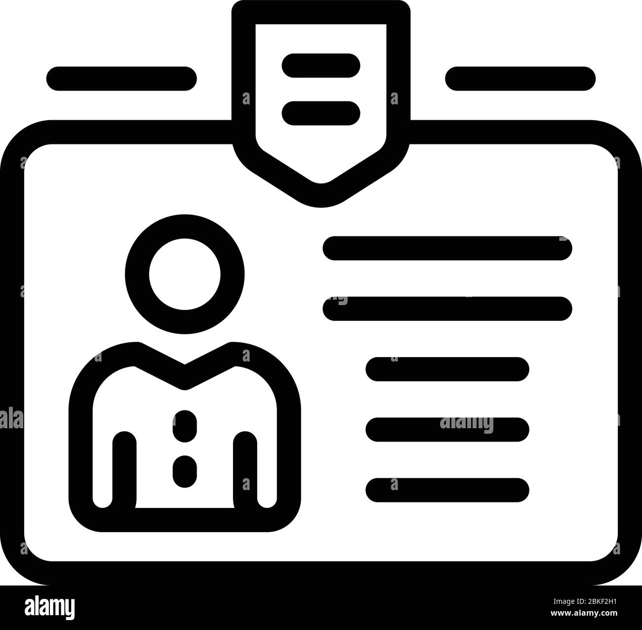 Badge with a person icon, outline style Stock Vector Image & Art - Alamy