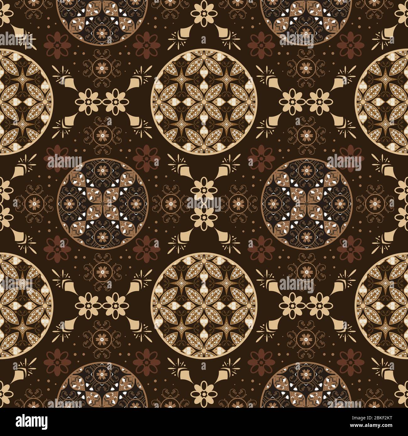 Seamless dark brown color design for traditional typical java batik ...