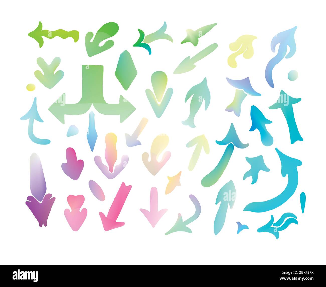 Pastel hand drawn doodle sketch arrows. Arrows set made by hand. Trendy ...