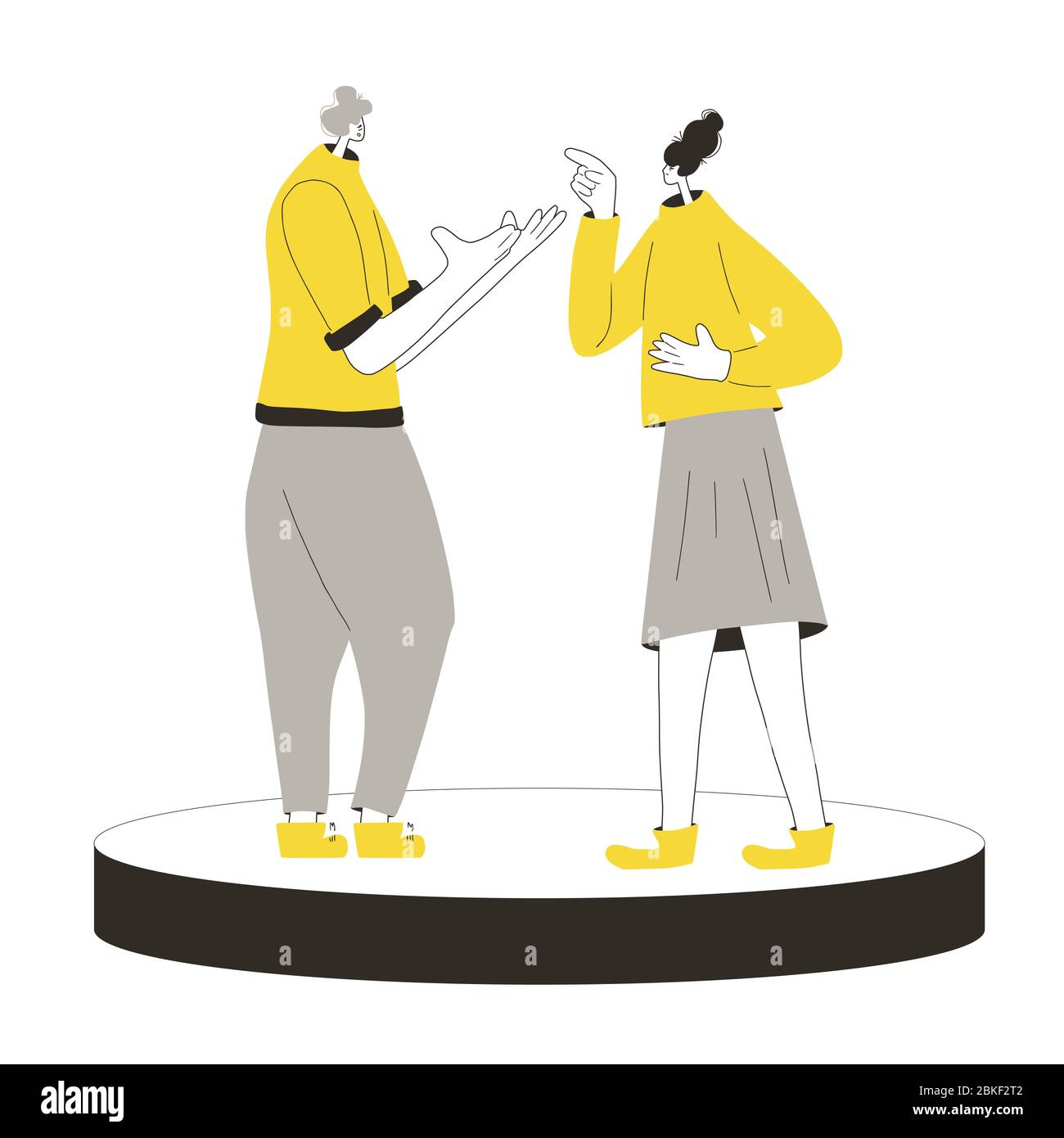 Conflict. Pair of people during argument. Agressive talk. Bad ...