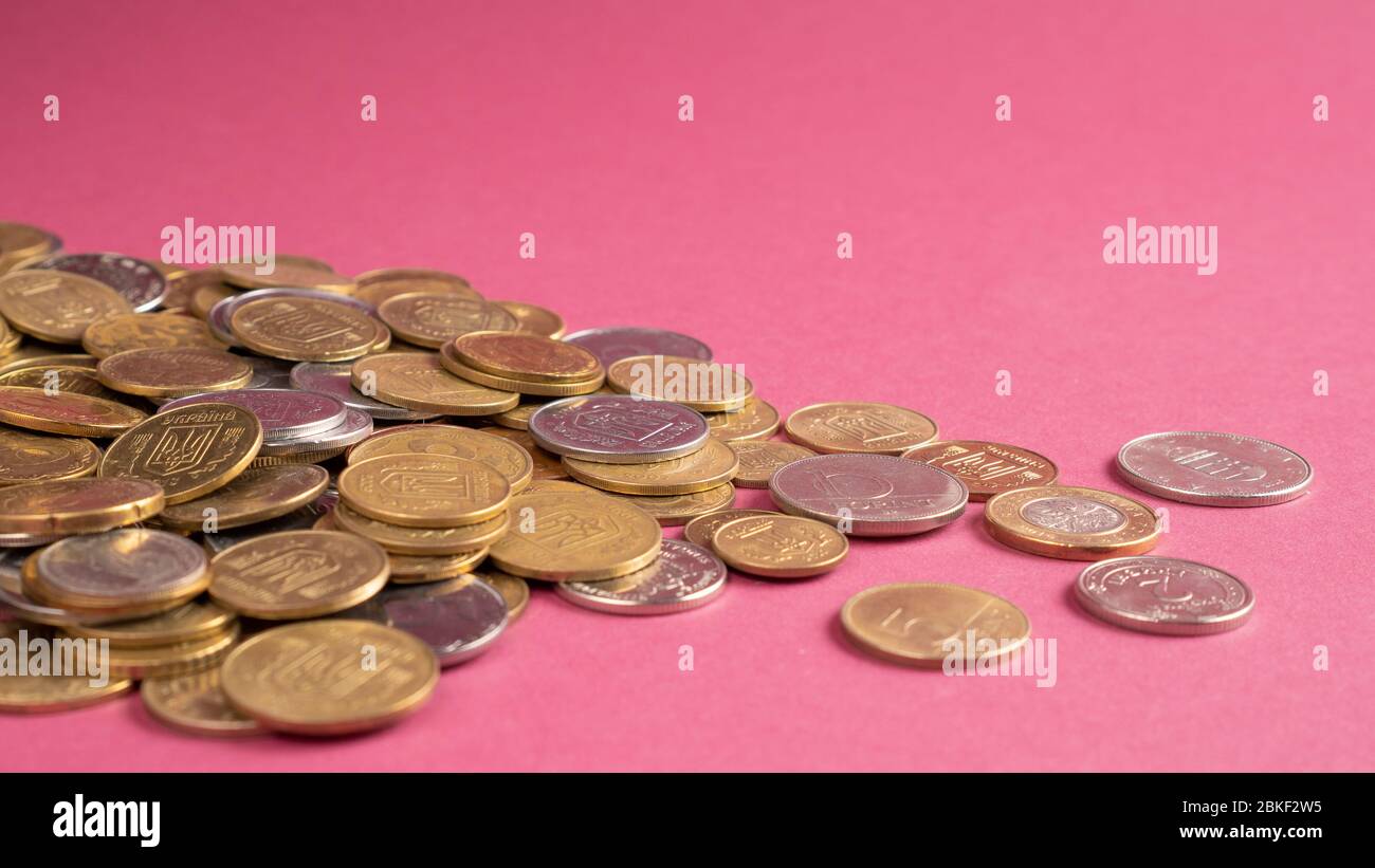 Coins on bright background for finance conceptual. Coin collecting and ...
