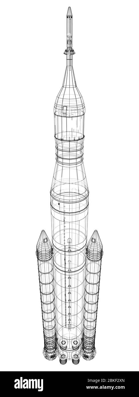 Space rocket concept outline. Vector Stock Vector Image & Art - Alamy