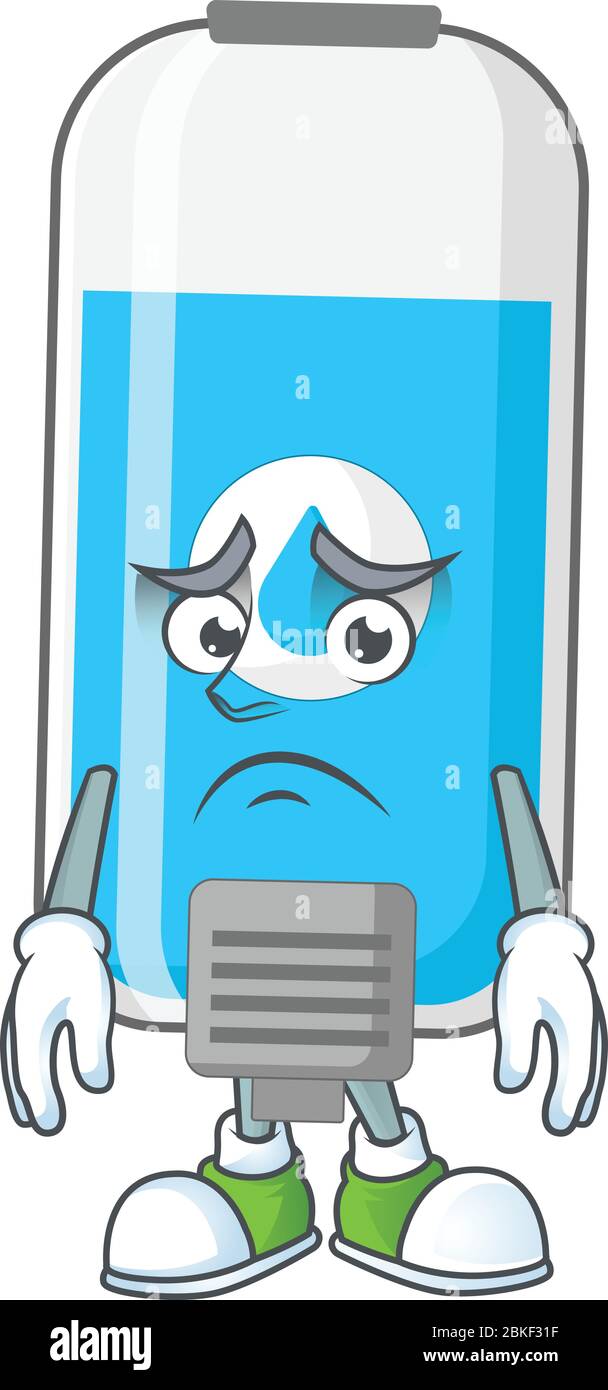 Cartoon picture of wall hand sanitizer with worried face Stock Vector ...