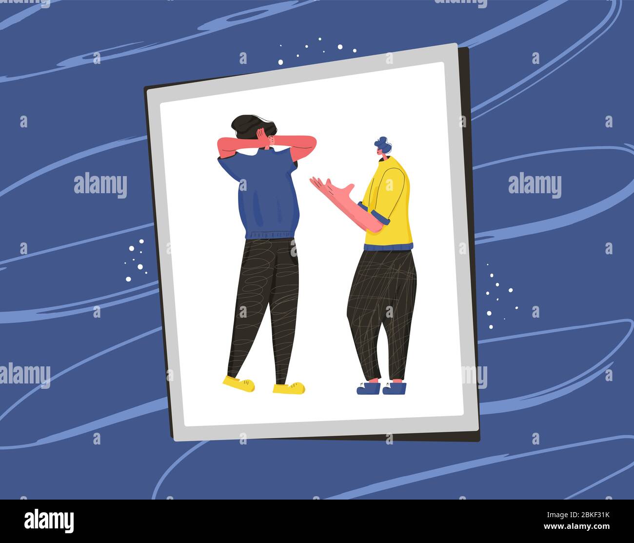 Conflict. Pair of people during argument. Quarrel concept. Bad ...