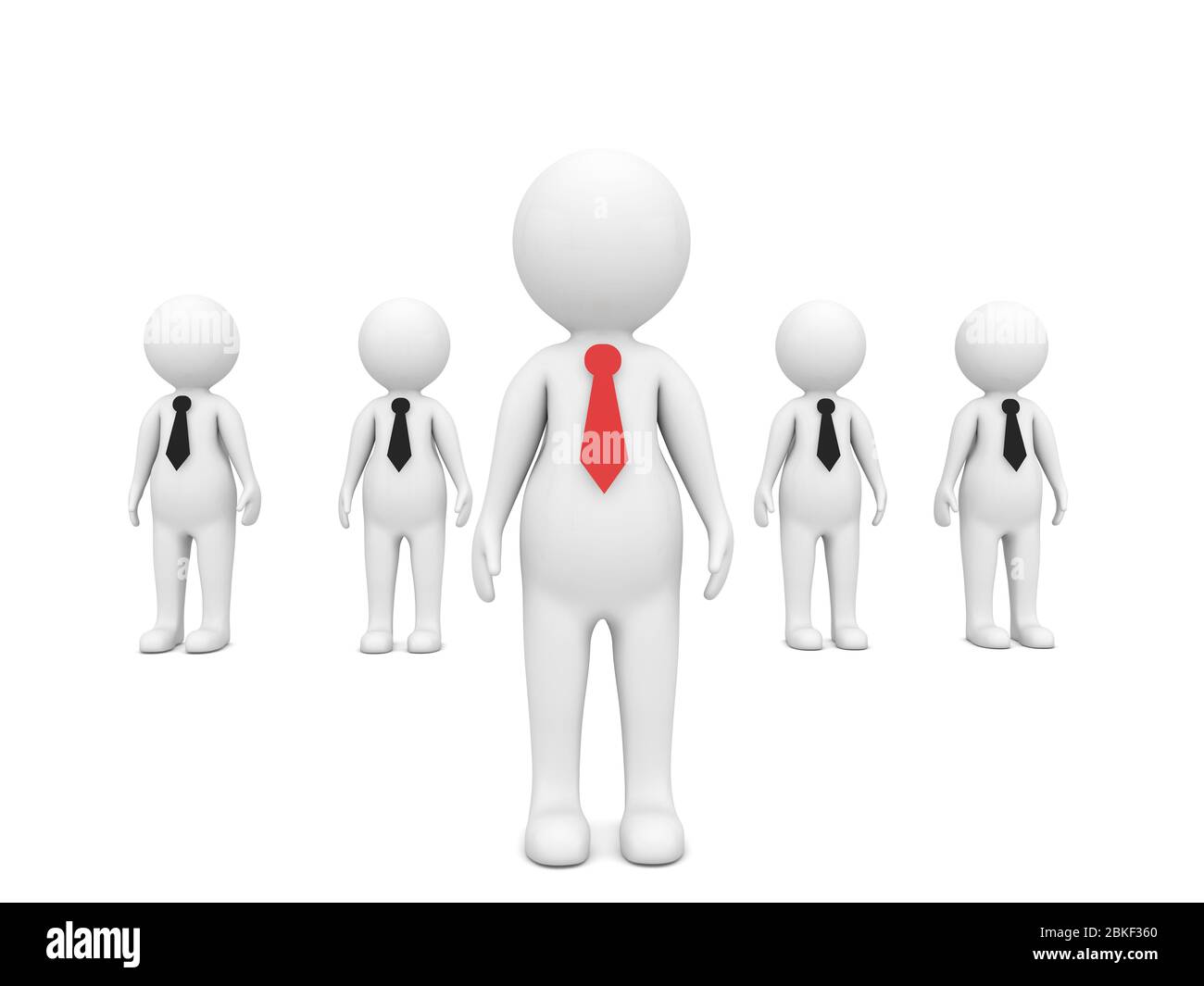 Businessman leader of his team 3d characters on a white background. 3d ...