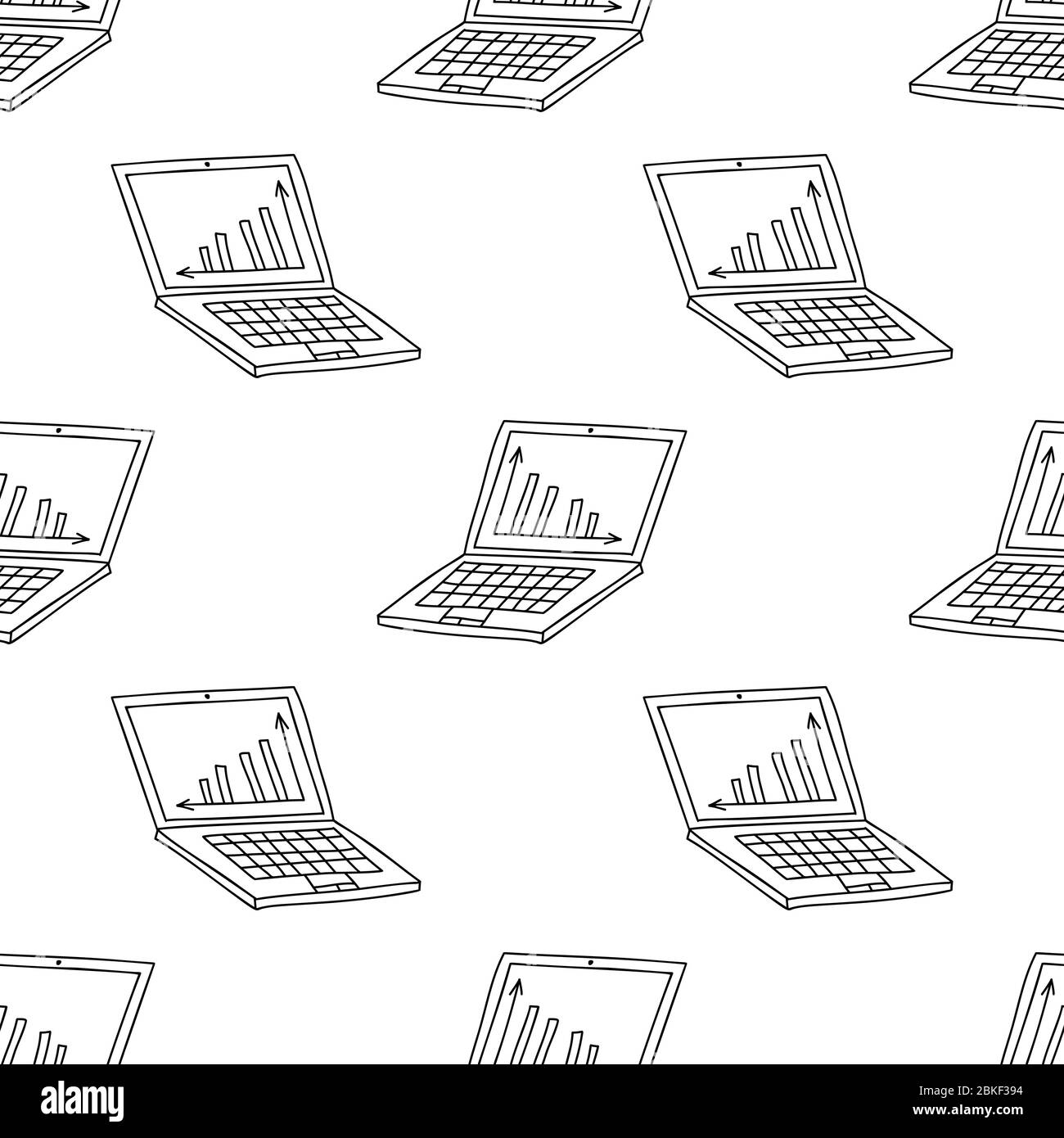 Simple laptop illustration hand Black and White Stock Photos & Images ...