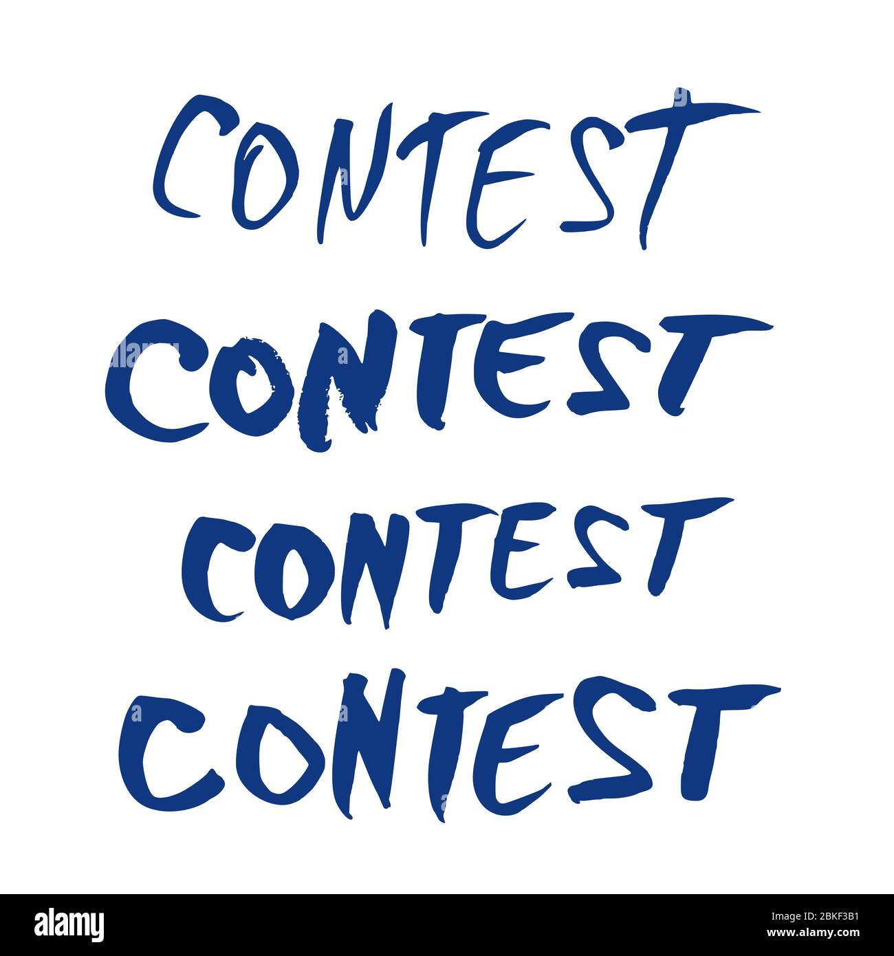 Contest words set. Hand drawn ink text for competition announce ...